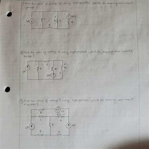 solved 1 ﻿find the value of voltage vx using superposition