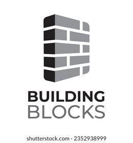 Vector Set Logos Building Blocks Bricks Vetor Stock Livre De Direitos Shutterstock