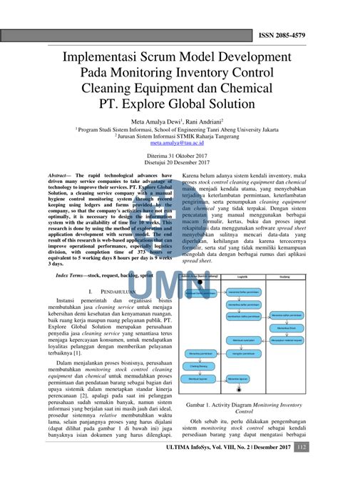 Pdf Implementasi Scrum Model Development Pada Monitoring Inventory Control Cleaning Equipment