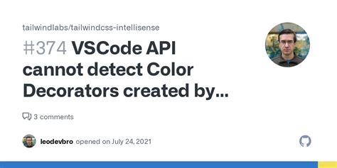 Vscode Api Cannot Detect Color Decorators Created By Tailwind Css