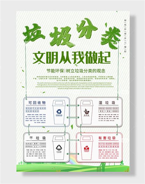 垃圾分类绿色生活环保护环境公益海报素材模板下载 图巨人