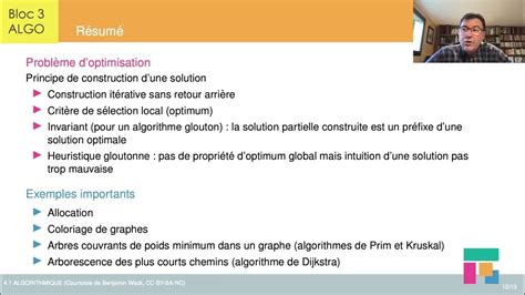 Algorithmes Gloutons 5 5 Résumé Youtube