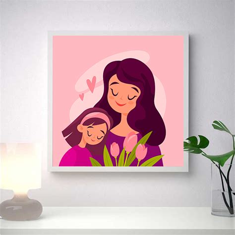 قیمت و خرید تابلو کودک مدل دکوراتیو طرح مادر و فرزند کد 0470