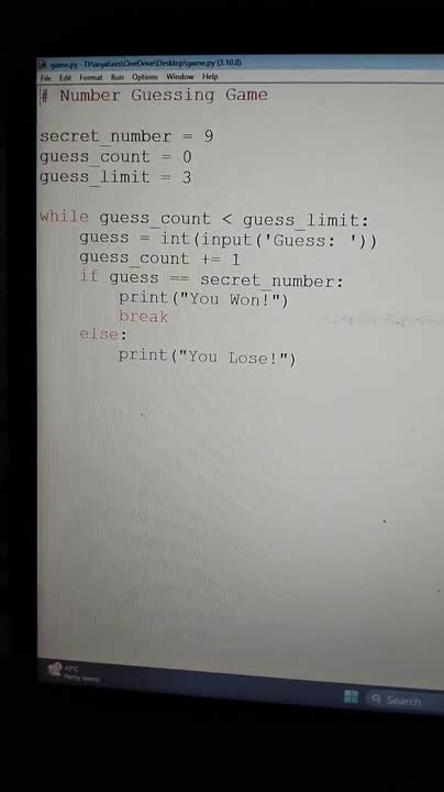 I Have Completed 3 Task Number Guessing Game Python Internship From