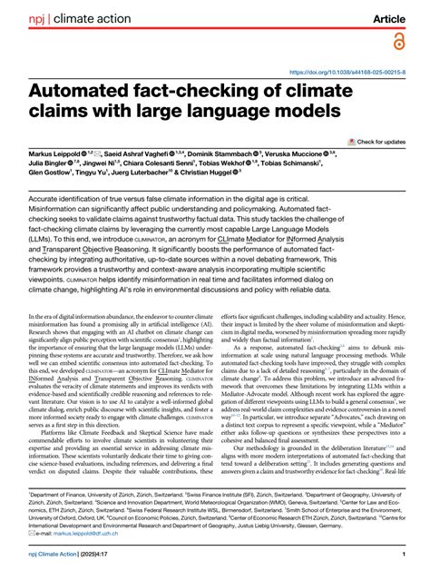 Pdf Automated Fact Checking Of Climate Claims With Large Language Models