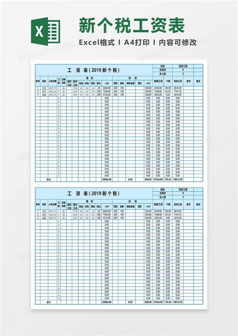 新个税工资表Excel模板下载 熊猫办公