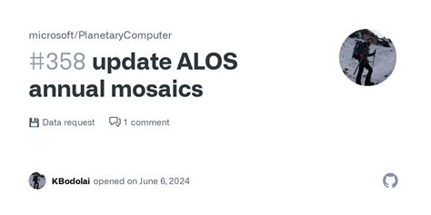 Update Alos Annual Mosaics · Microsoft Planetarycomputer · Discussion 358 · Github