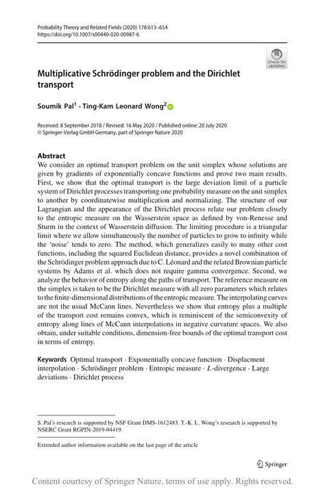 Multiplicative Schrödinger Problem And The Dirichlet Transport