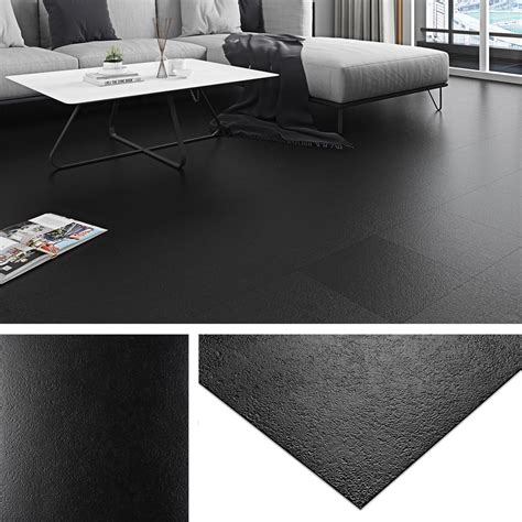 Livelynine Azulejos De Suelo De Baño De Color Negro Mate Impermeables