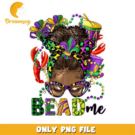Black Girl Mardi Gras Bead Me Png Mardi Gras Bead Png Dreamsvg Store