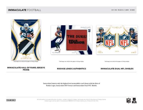 2023 Panini Immaculate Nfl Football Cards