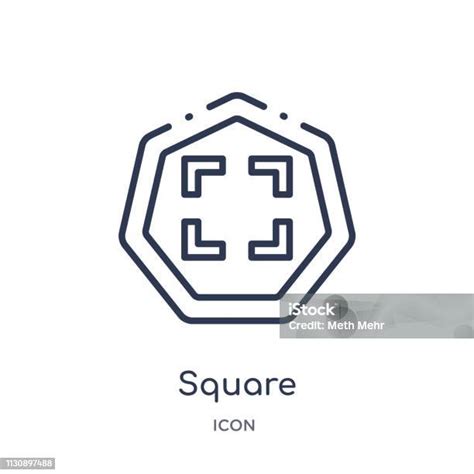 화살표 개요 컬렉션에서 선형 정사각형 아이콘입니다 얇은 라인 사각형 벡터 흰색 배경에 고립입니다 광장 트 렌 디 한 일러스트 0명에 대한 스톡 벡터 아트 및 기타 이미지