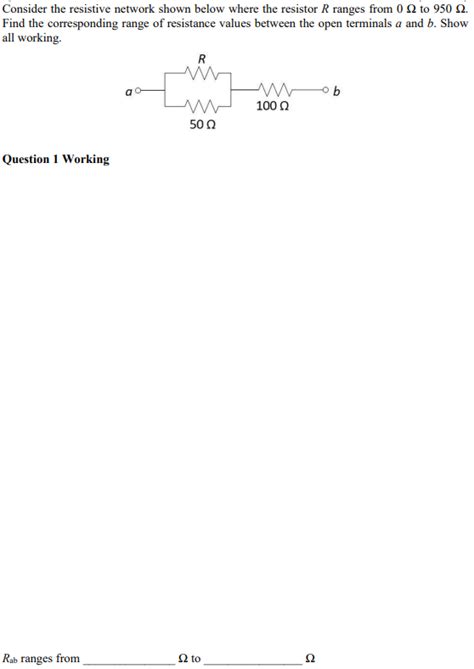 Solved Consider The Resistive Network Shown Below Where The Chegg