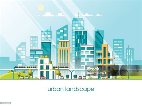 녹색 에너지 및 환경 친화적인 도시입니다 현대 건축 건물 하이테크 타운 하우스 초록 지붕 고층 빌딩 평면 벡터 일러스트입니다 3