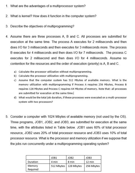 Solved What Are The Advantages Of A Multiprocessor Chegg Com