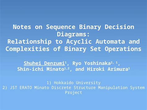 pptx notes on sequence binary decision diagrams relationship to