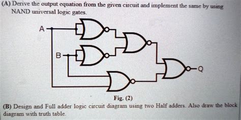 Solved A Derive The Output Equation From The Given Circuit And Implement The Same By Using