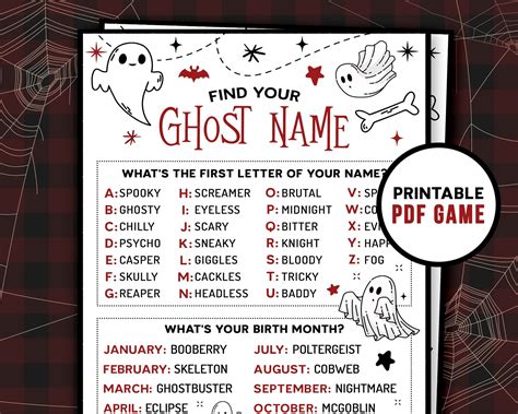👻this Whats Your Ghost Name Printable Is The Perfect Activity To Get