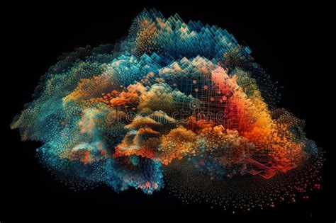 Cloud Computing A High Tech Solution For Data Visualizatio Stock Illustration Illustration Of