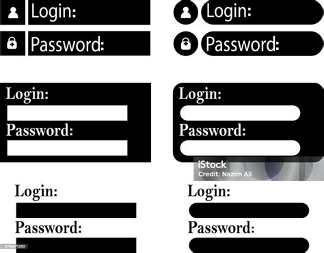 Login 및 Password Flat 아이콘 세트입니다 로그인 액세스 시크릿 개인 비밀번호 최신 로그인 및 등록 페이지 디자인 투명한 배경에 고립 된 소셜 미디어의 비밀