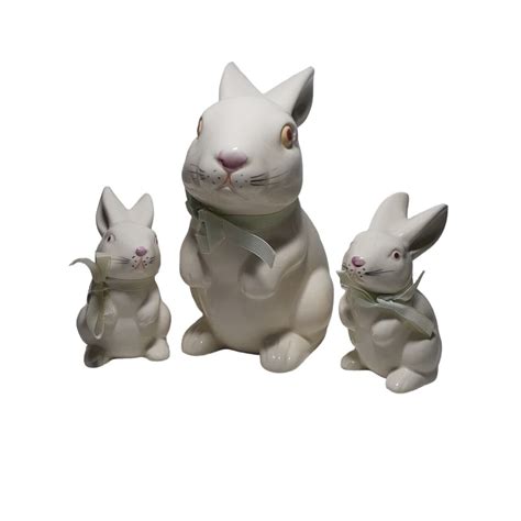 Vintage Takahashi Bunny Rabbit Set Of 3 Easter Spring Farm 6 Made In