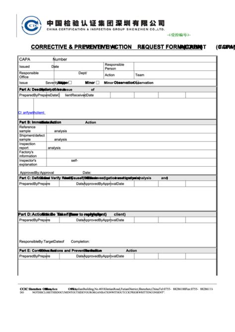 Top Corrective Action Request Form Templates Free To Download In PDF Format