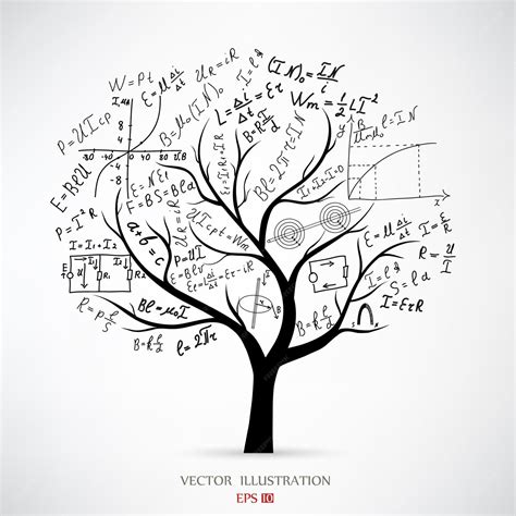 Premium Vector Mathematical Equations And Formulas On The Tree
