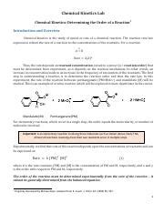 Chemical Kinetics Lab HANDOUT Pdf Chemical Kinetics Lab Chemical Kinetics Determining The