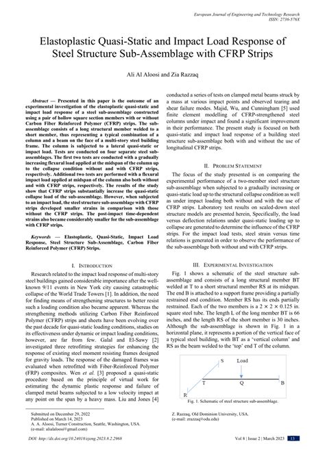 Pdf Elastoplastic Quasi Static And Impact Load Response Of Steel