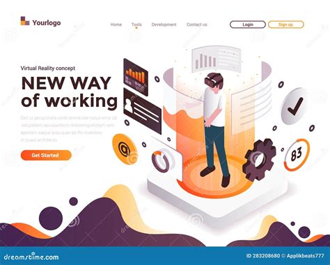 Flat Color Modern Isometric Concept Illustration Virtual Reality