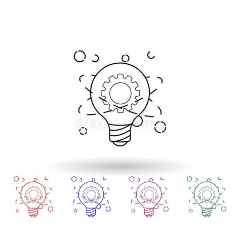 Light Bulb And Gear Atom Multi Color Icon Simple Thin Line Outline Vector Of Idea Icons For Ui