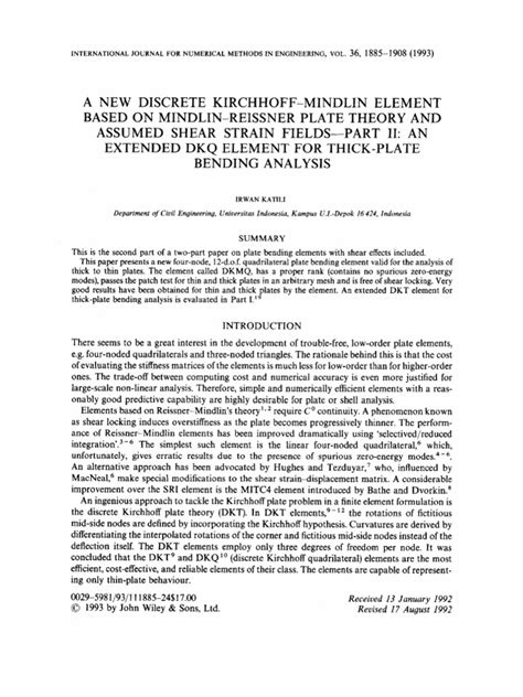 A New Discrete Kirchhoff Mindlin Element Based On Mindlin Reissner Plate Theory And Assumed