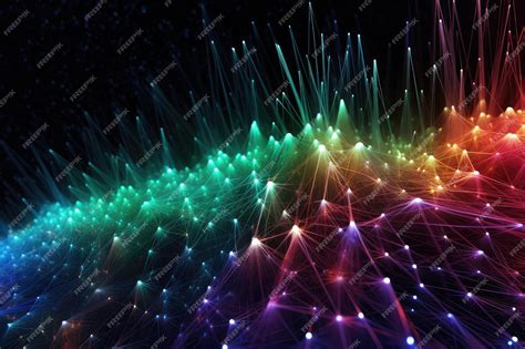 Premium Ai Image Network Connection Fiber Optic Abstract Futuristic Network Lines Background
