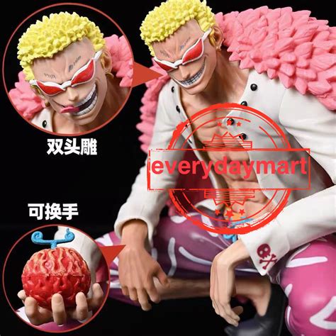 One Piece💥doflamingo Donquixote Sitting Pose Two Head Sculpts💥action