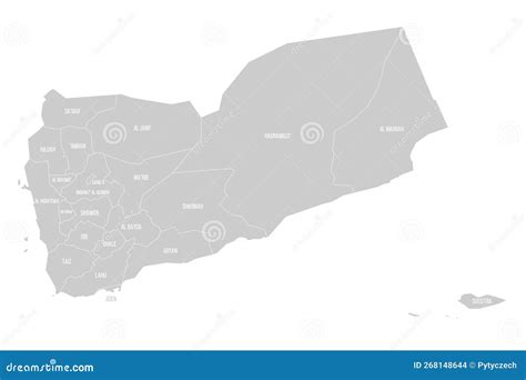 Yemen Political Map Of Administrative Divisions Stock Vector