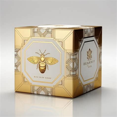 A Box Of Bee Hives With A Bee On It Premium Ai Generated Image
