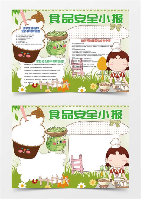 食品安全小报手抄报word模板下载熊猫办公