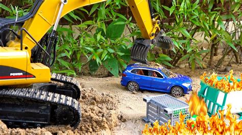 자동차 장난감 구출놀이 포크레인 트럭 모래놀이 Excavator Rescue Car Toys Youtube