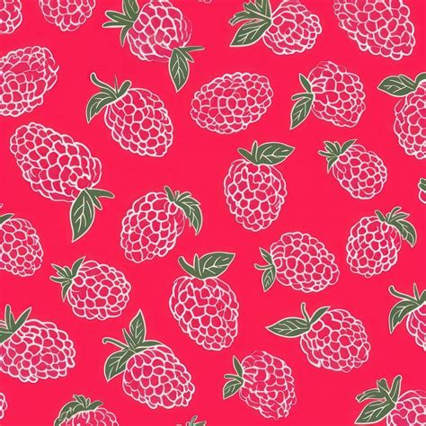Raspberry Pattern Backgrounds Strawberry Ai Free Photo Illustration