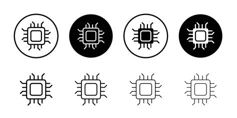 Processor Icon Logo Set 50014814 Vector Art At Vecteezy