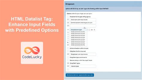 Html Datalist Options Collection Accessing List Options Codelucky