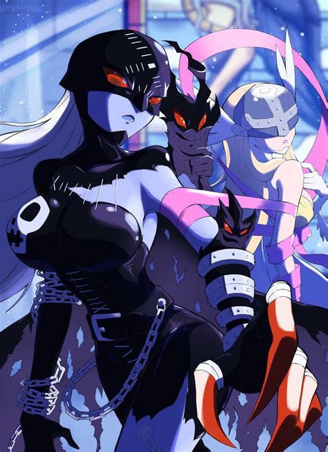 Angewomon And Ladydevimon Digimon Drawn By Supermondobeat Danbooru