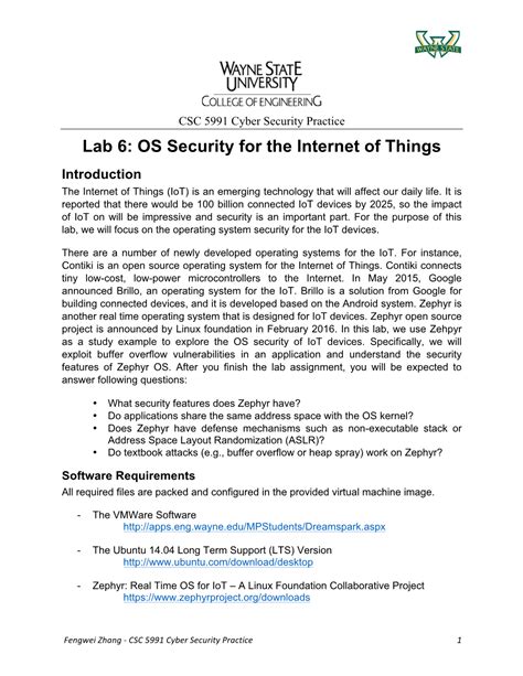 Lab OS Security For The Internet Of Things Introduction The Internet Of Things Iot Is An