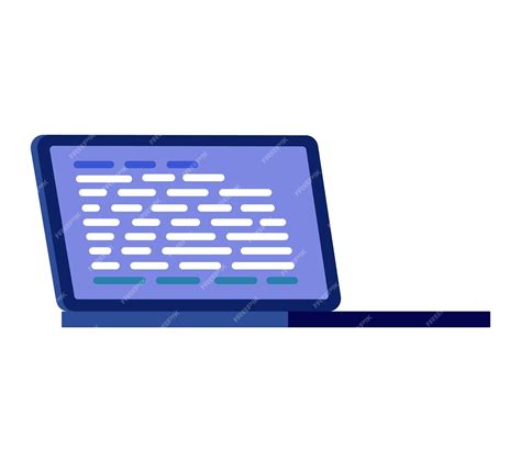 Premium Vector Open Laptop With Blue Screen Displaying Code Lines
