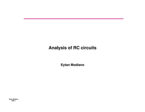 Analysis Of Rc Circuitspdf