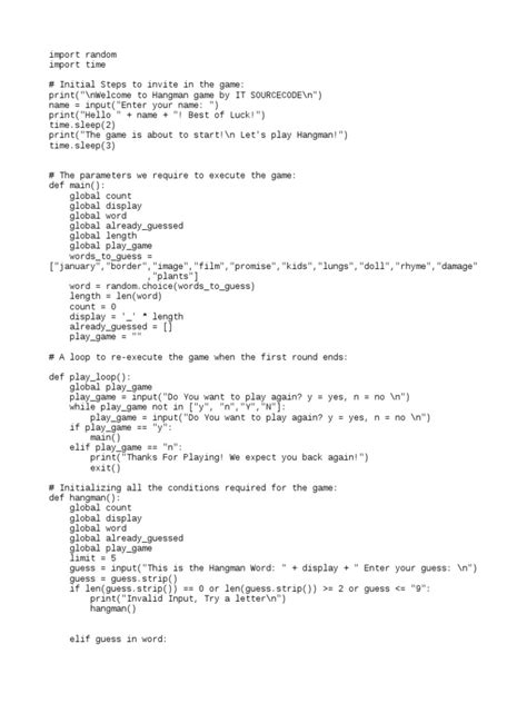 Hangman Pdf Computer Programming Computing
