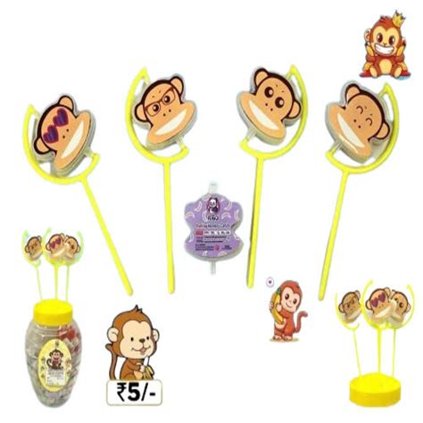 Monkey Toy Candy Mixed Flavour 40 Pcs Multicolor Solid Spin Toy