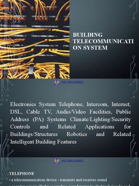 Lesson 8 Building Telecommunication Systems Pdf Telephone Cable