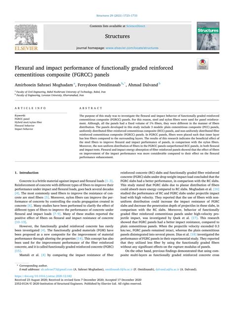 Pdf Flexural And Impact Performance Of Functionally Graded Reinforced Cementitious Composite