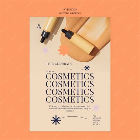 Plantilla De Invitación De Cosméticos De Belleza Y Cuidado De La Piel